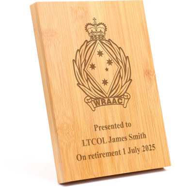 Women's Royal Australian Army Corps Apex Bamboo Award | Engraved Plaque ...
