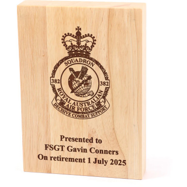 No 382 Squadron Heritage Wooden Award | Engraved Plaque - Air Force Shop