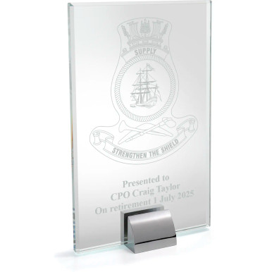 HMAS Supply (II) Alpha Glass Award | Engraved Plaque - Military Shop