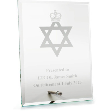 RAA Ch D (Jewish) Everest Glass Award | Engraved Plaque - Army Shop