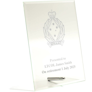 Women's Royal Australian Army Corps Essence Glass Award | Engraved ...