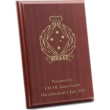 Women's Royal Australian Army Corps Omega Timber Award | Engraved ...
