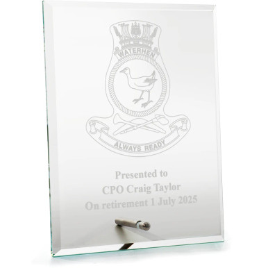 HMAS Waterhen Everest Glass Award | Engraved Plaque - Navy Shop