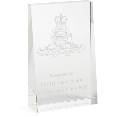 Royal Regiment of Australian Artillery Glacier Glass Award | Engraved ...
