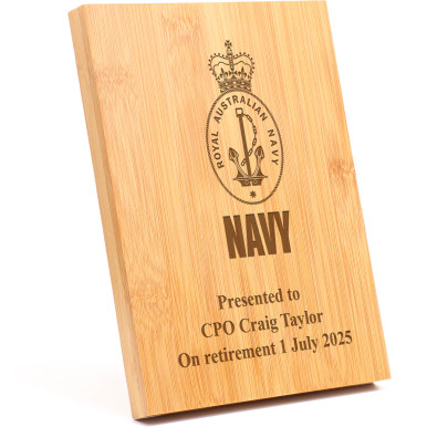Navy Apex Bamboo Award | Engraved Plaque - Military Shop