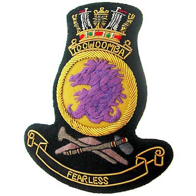 HMAS Toowoomba Bullion Badge For Blazer and Bags - Navy Shop