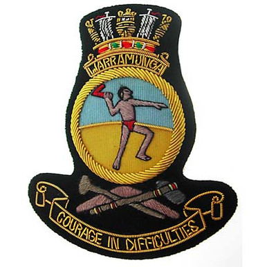 HMAS Warramunga Bullion Badge For Blazer and Bags - Brandz