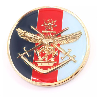 ADF Medallion On Card - 48mm Gold Plated Enamel Medallion - Navy Shop
