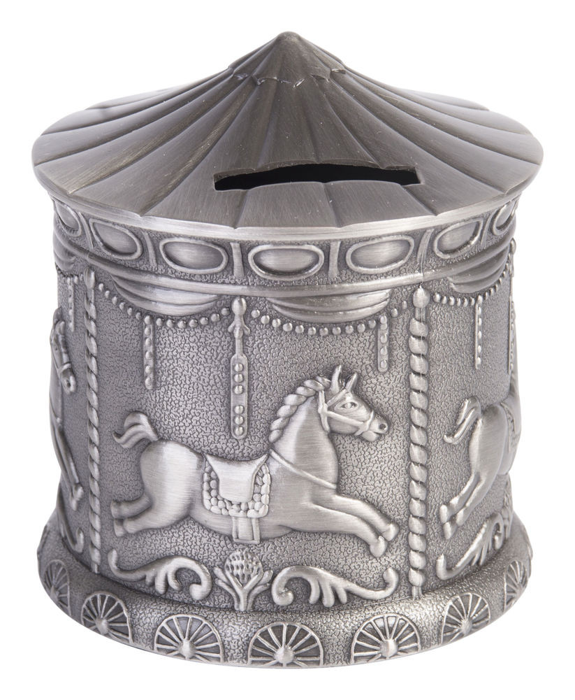 Pewter Carousel Money Bank - B'town Kids