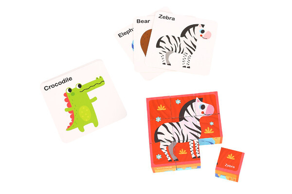 Animal Block Puzzle with Picture Card - B'town Kids