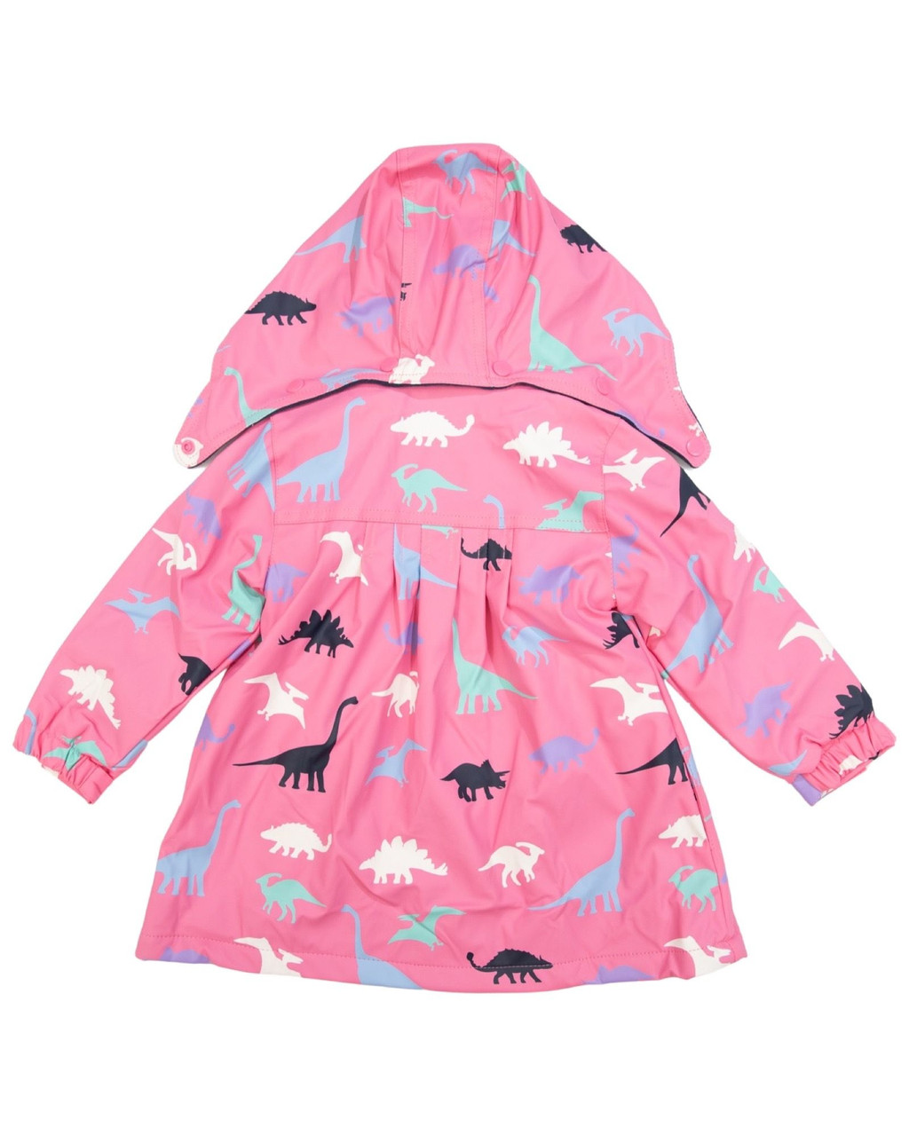 Dino Colour Change Fleece Lined Raincoat - Pink - B'town Kids