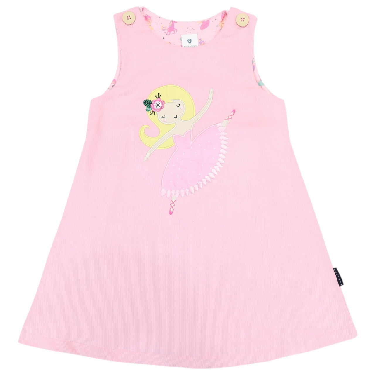 Princess Cord Pinafore Dress - Pink - B'town Kids