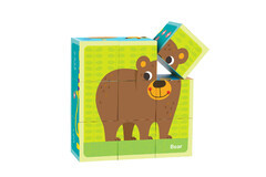 Animal Block Puzzle with Picture Card - B'town Kids