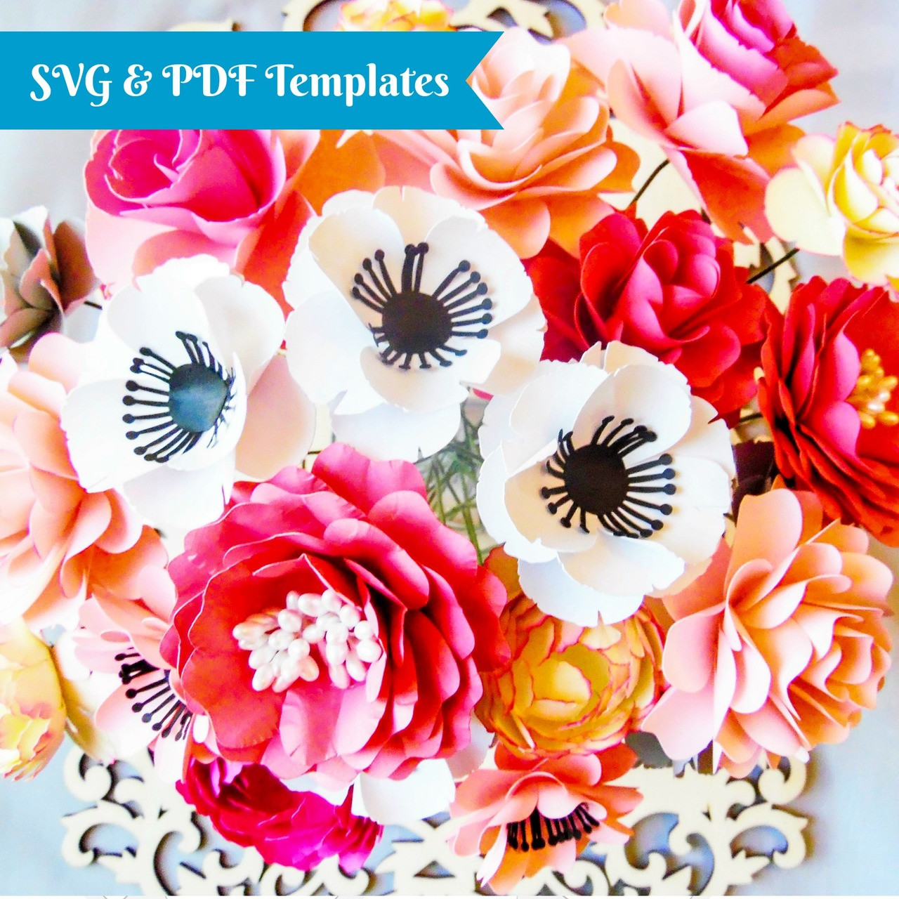 Under the Sea Mermaid Paper Flower Set - 4 flower templates - Catching ...