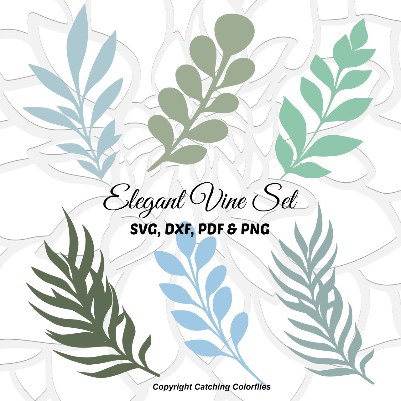 Elegant Vine Set of 6 Templates - Catching Colorflies