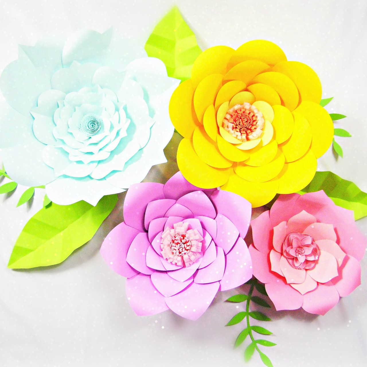 Large Set of 8 Giant Flower Templates - Catching Colorflies