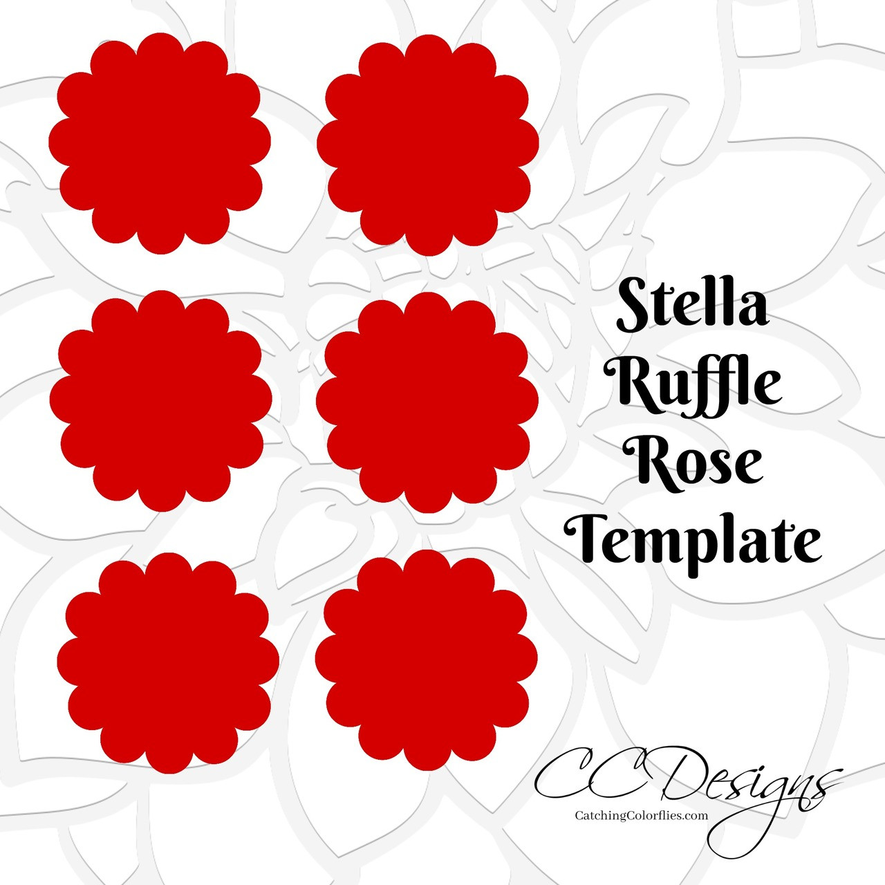 Ruffle Rose Flower Templates - Catching Colorflies