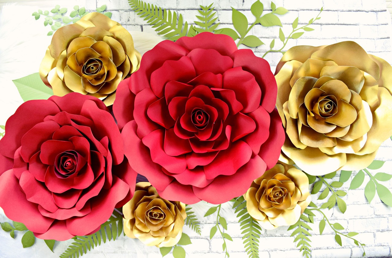 DIY Giant Rose Template Set with Vines - Catching Colorflies