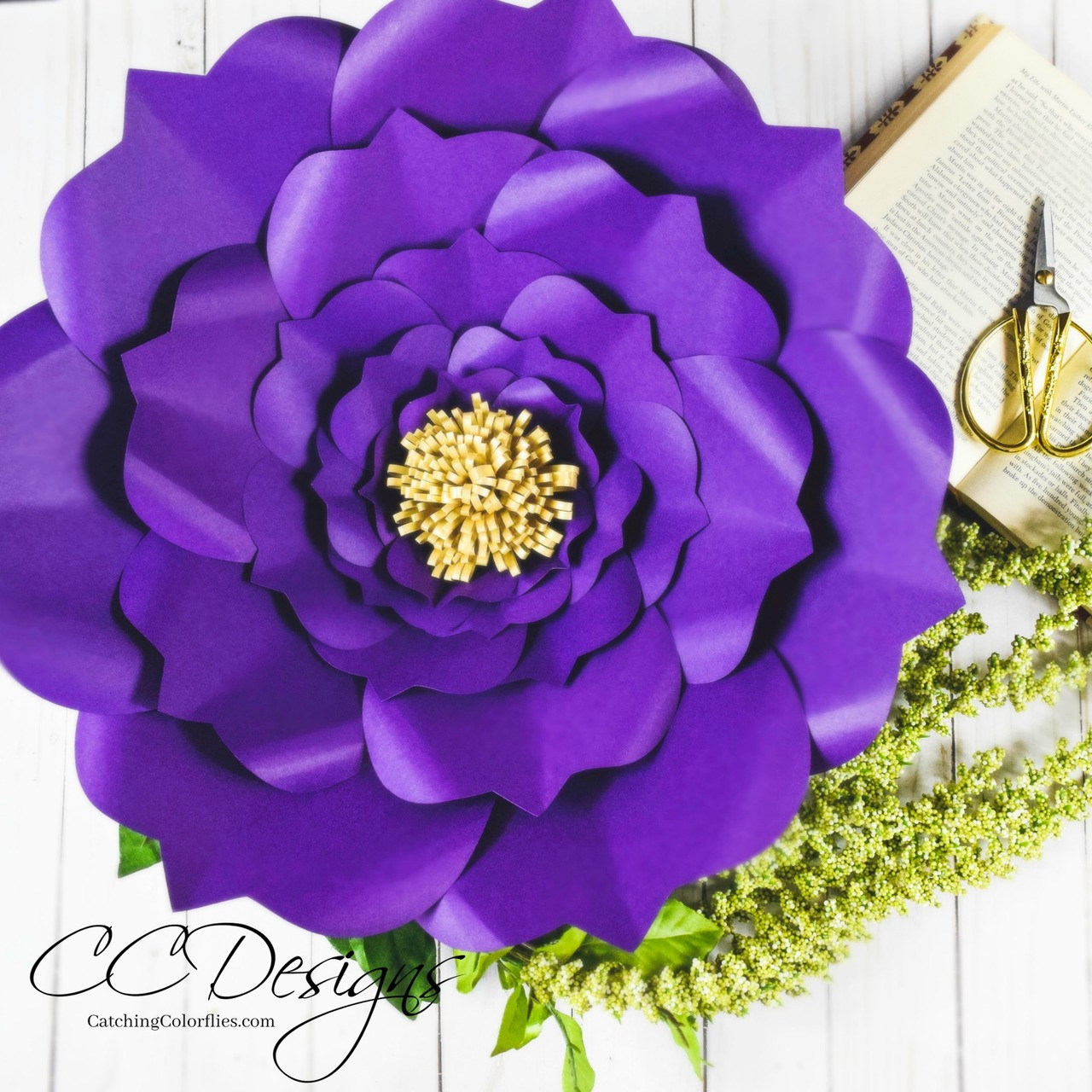 Set of 4 Large Flower Templates - Paper Flower Patterns- PDF and SVG ...