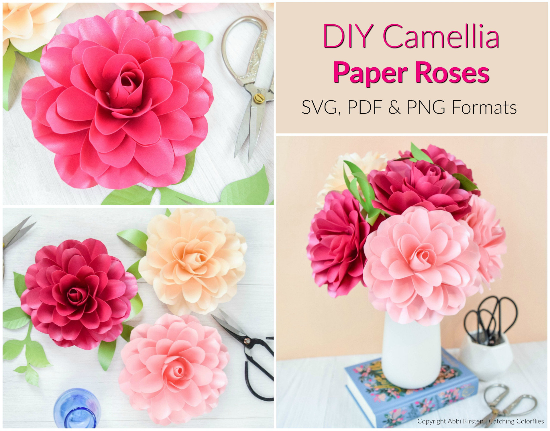 Penelope Paper Rose Template - DIY Paper Rose Patterns - Catching ...