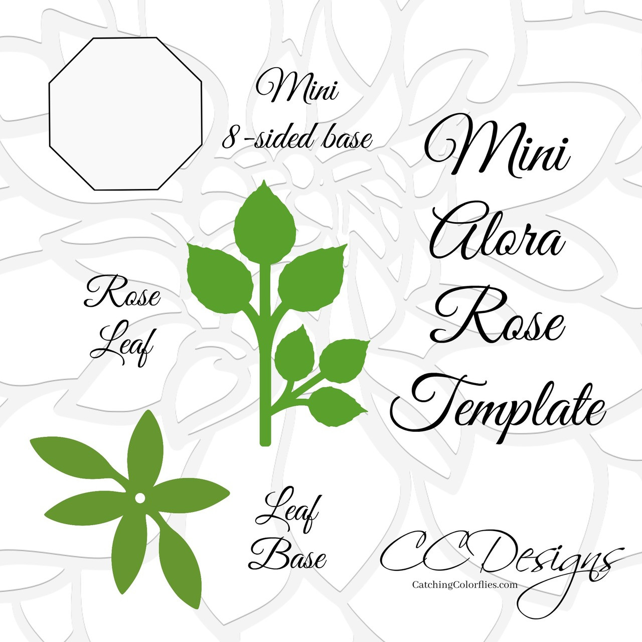 Mini Alora Rose - Small Paper Flower Rose Template - Catching Colorflies