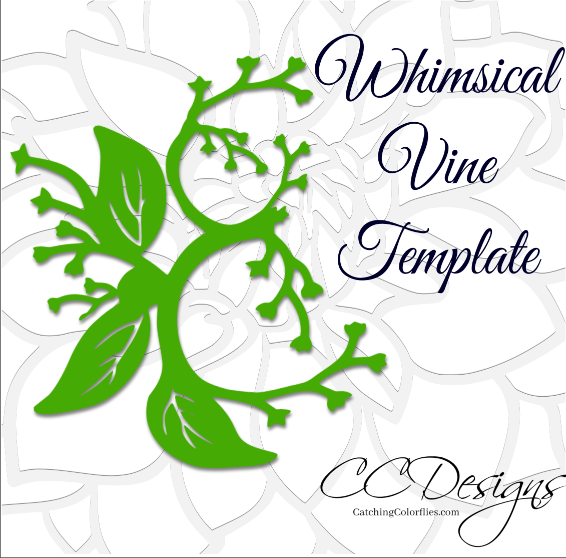 Whimsical Vine Leaf Template - Catching Colorflies