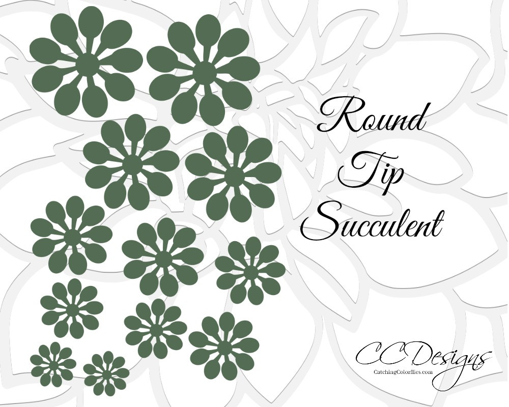 Paper Succulent Flowers | Succulent Flower Templates - Catching Colorflies