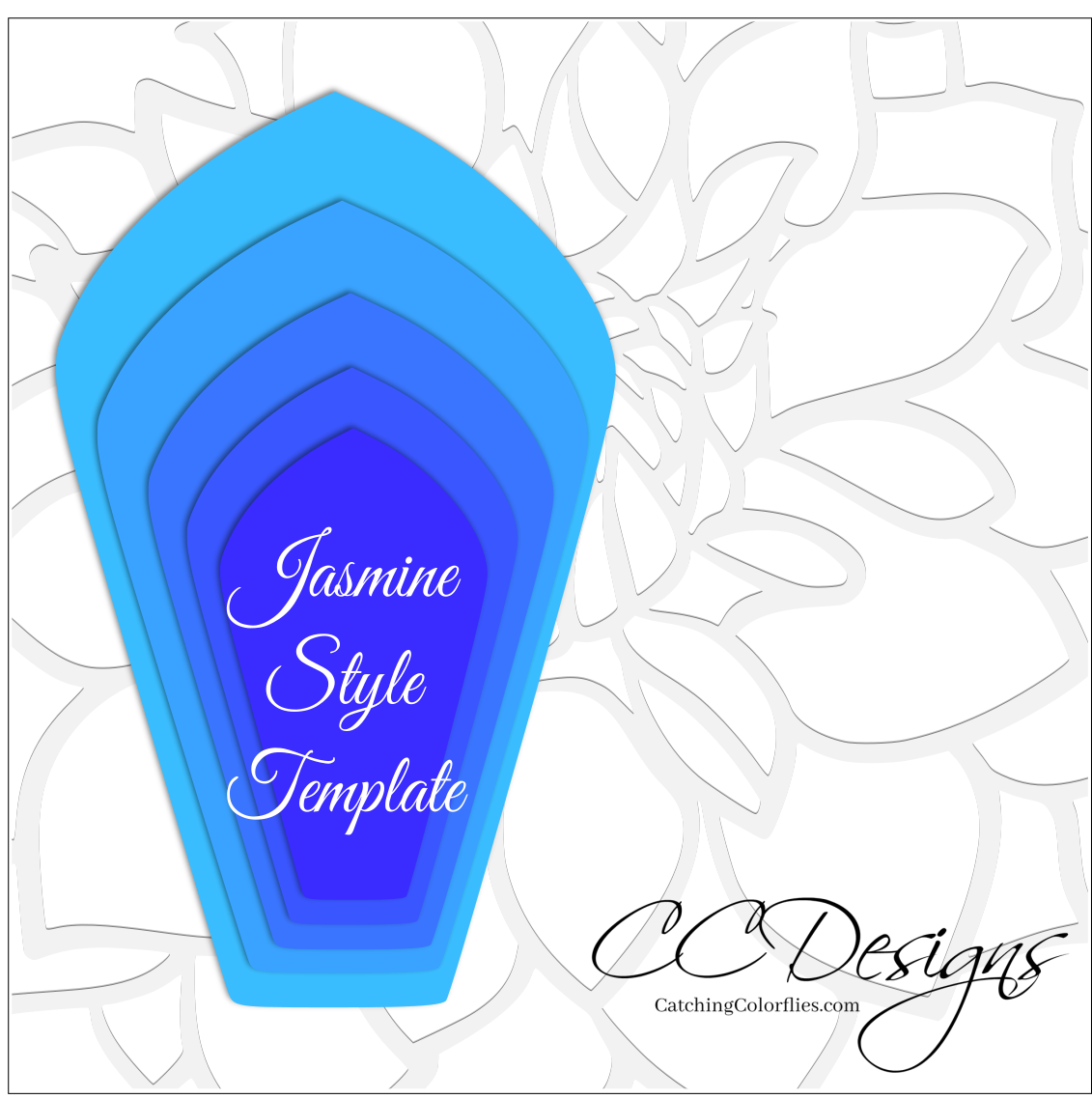 Jasmine Style Giant Paper Flower Templates-XL - Catching Colorflies