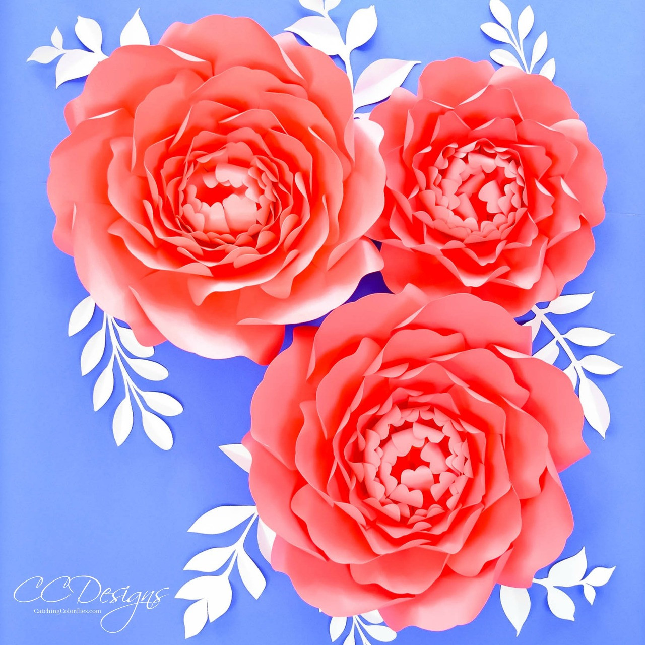 DIY Giant Rose Template Set with Vines - Catching Colorflies