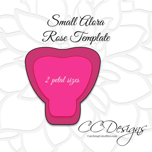 Small Alora Paper Rose Template - Catching Colorflies