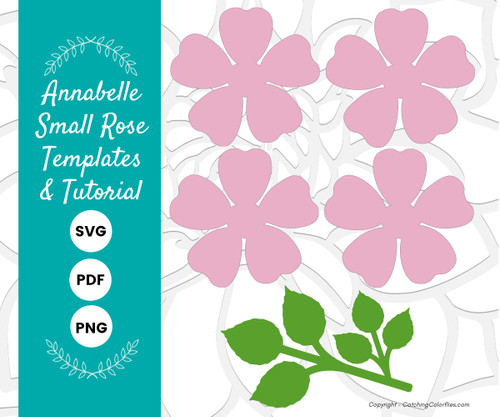 Annabelle Paper Rose Template - Catching Colorflies