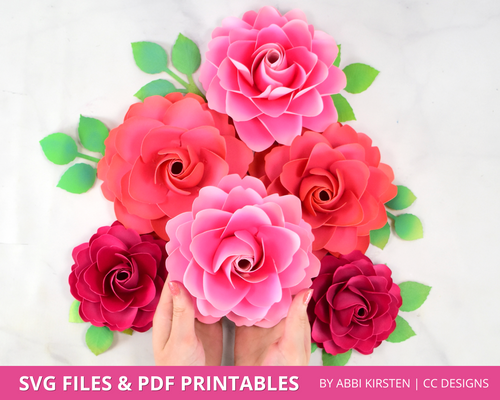 Garden Paper Rose Templates - Catching Colorflies