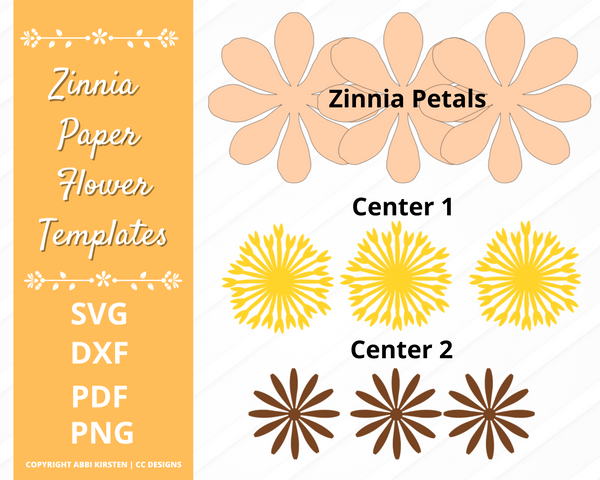 Zinnia Paper Flower Templates - Catching Colorflies