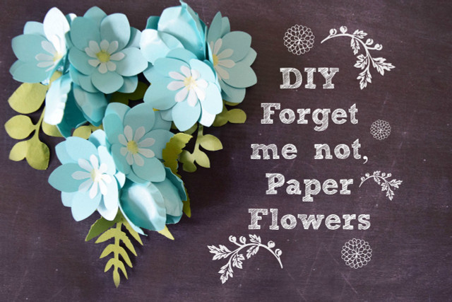 Forget me not paper flower templates - Catching Colorflies
