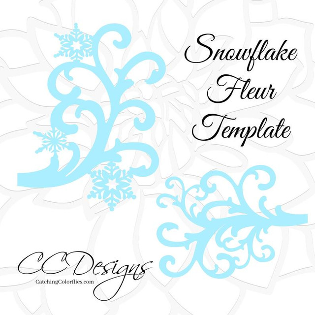 Giant Snowflake Template - Catching Colorflies