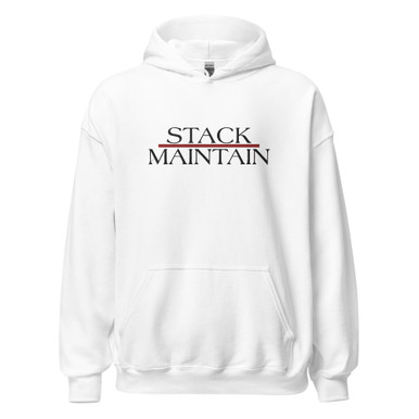 Stack & Maintain Embroidered Hoodie (white/black/red) - iamgrudge.com