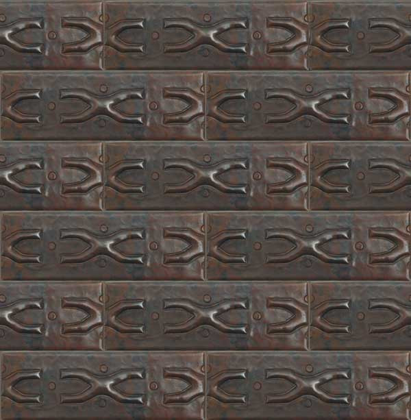 Copper Tile | 2x6 | X Design | Copper Sinks Direct