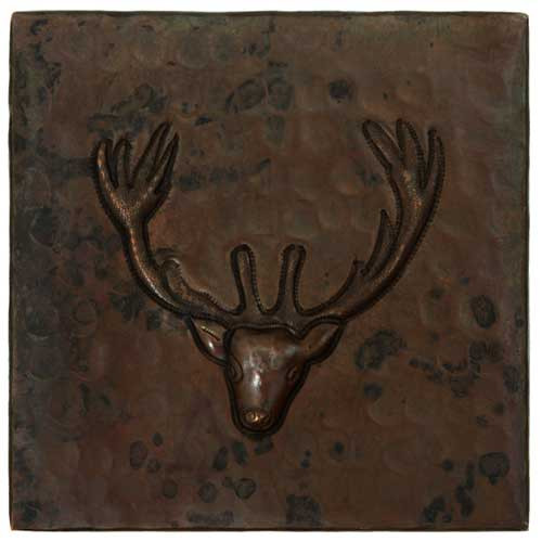 Copper Tile | Deer Head Design | Copper Sinks Direct