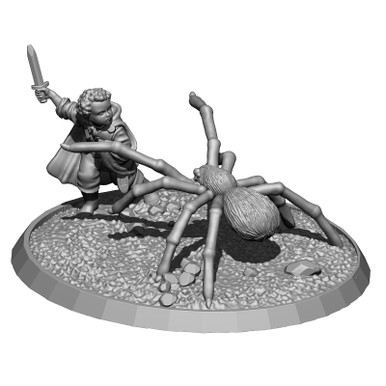 Bilbo and Mirkwood Spider attacking - LOTR figure
