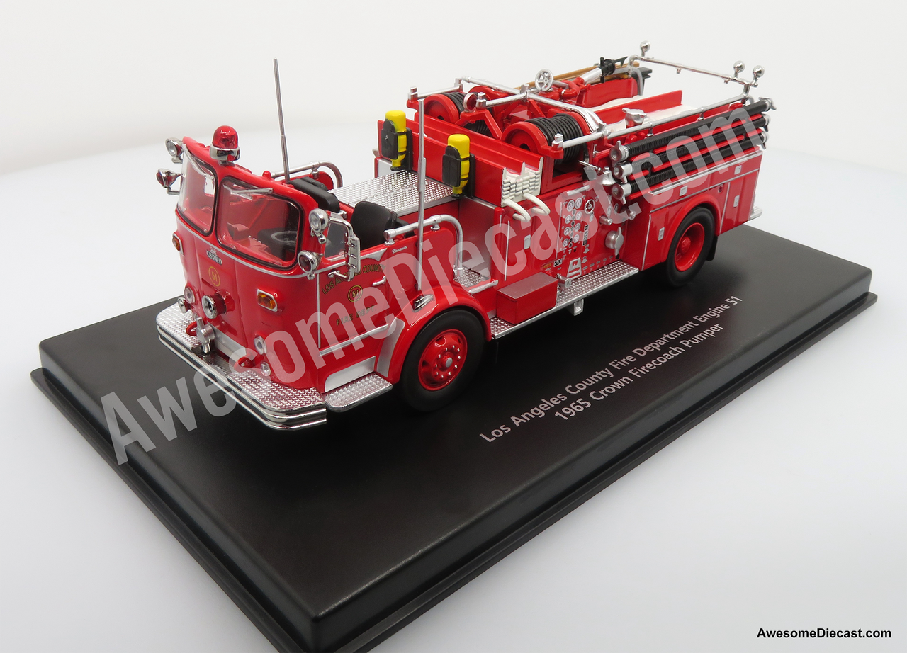 1965 Crown FireCoach: LACoFD Engine 51 - 1:50 Diecast Fire Truck Model ...