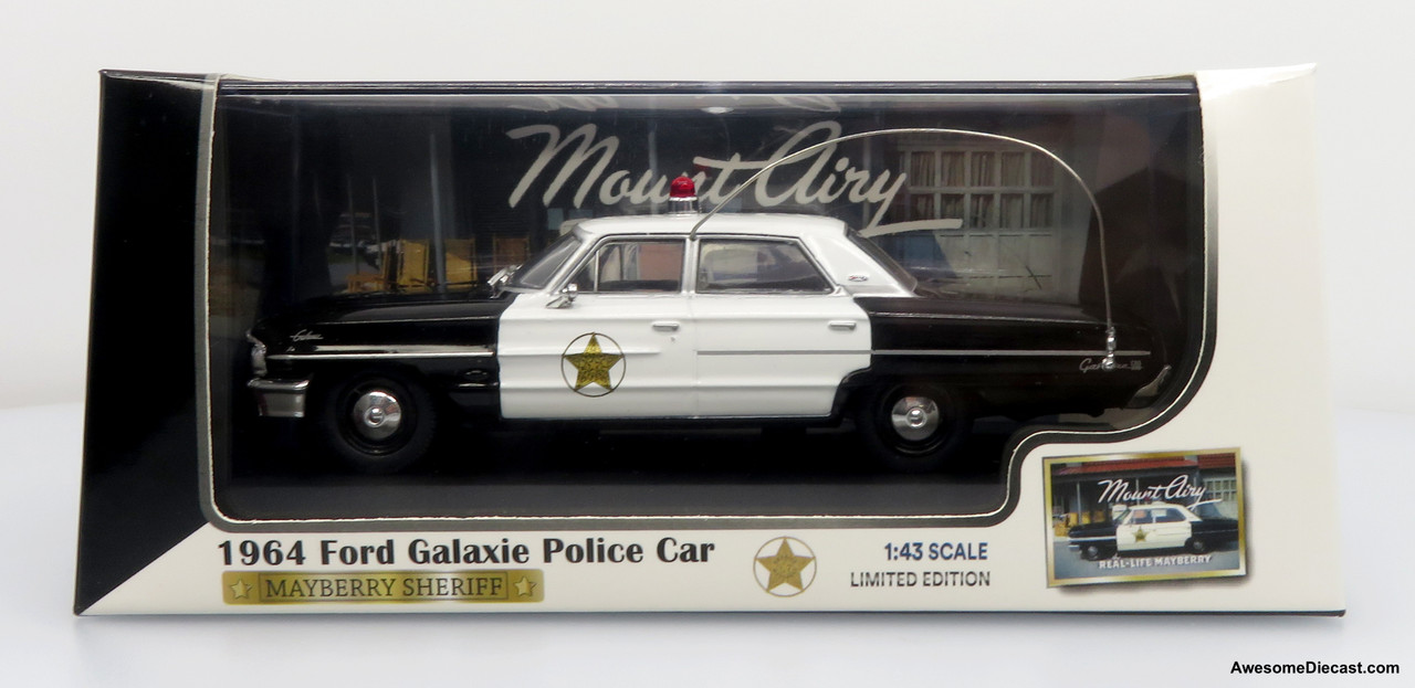 1964 Ford Galaxie 500 Police Car: Mayberry Sheriff (White/Black) 1:43 ...
