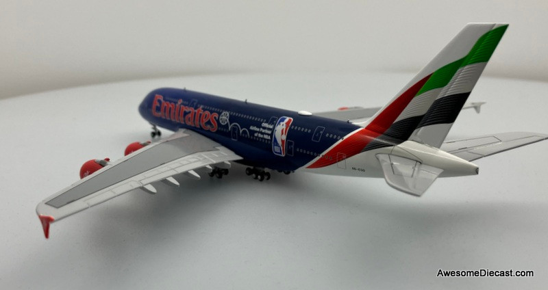 Airbus A380-800:Emirates (Reg #A6-EOD) NBA Livery 1:400 Diecast Model ...