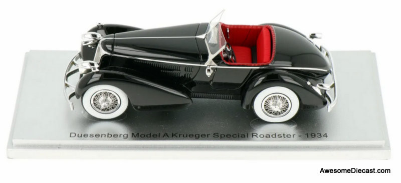 1934 Duesenberg Model A Krueger Special Roadster, Black 1:43 Resin Cast ...