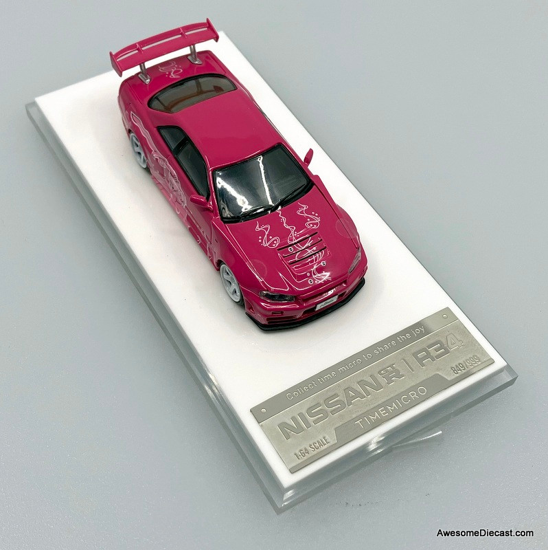 Nissan Skyline GT-R R34 Nismo Z-Tune, Pink (w/Figure) 1:64 Diecast ...