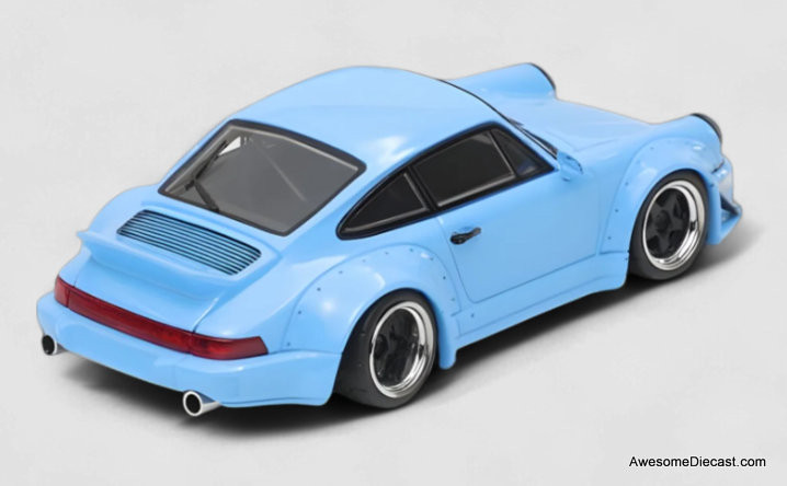 Rauh- Welt RWB 964 Wide-Body Duck Wing, Sky Blue 1:64 Diecast Model Car ...