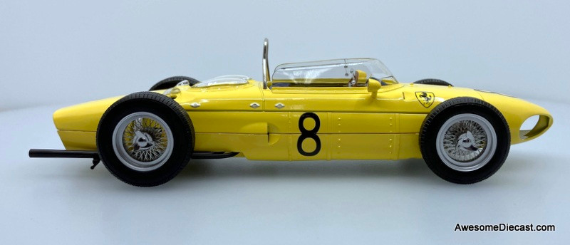 1961 Ferrari 156 Sharknose #8 Belgium GP F1, Yellow 1:18 Diecast Model ...