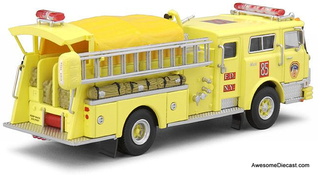 1981 Mack CF Pumper - FDNY Engine 85 Yellow 1:64 Diecast Model by Code 3
