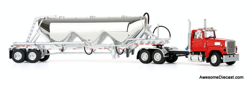 Ford LTL 9000 Day Cab w/Heil Pneumatic Tank Trailer, Red 1:64 Diecast ...