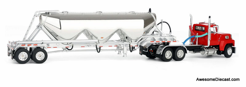 Ford LTL 9000 Day Cab w/Heil Pneumatic Tank Trailer, Red 1:64 Diecast ...