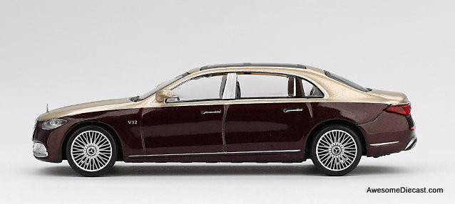 Mercedes-Maybach S 680, Gold/Dark Red Metallic 1:64 Diecast Model Car ...
